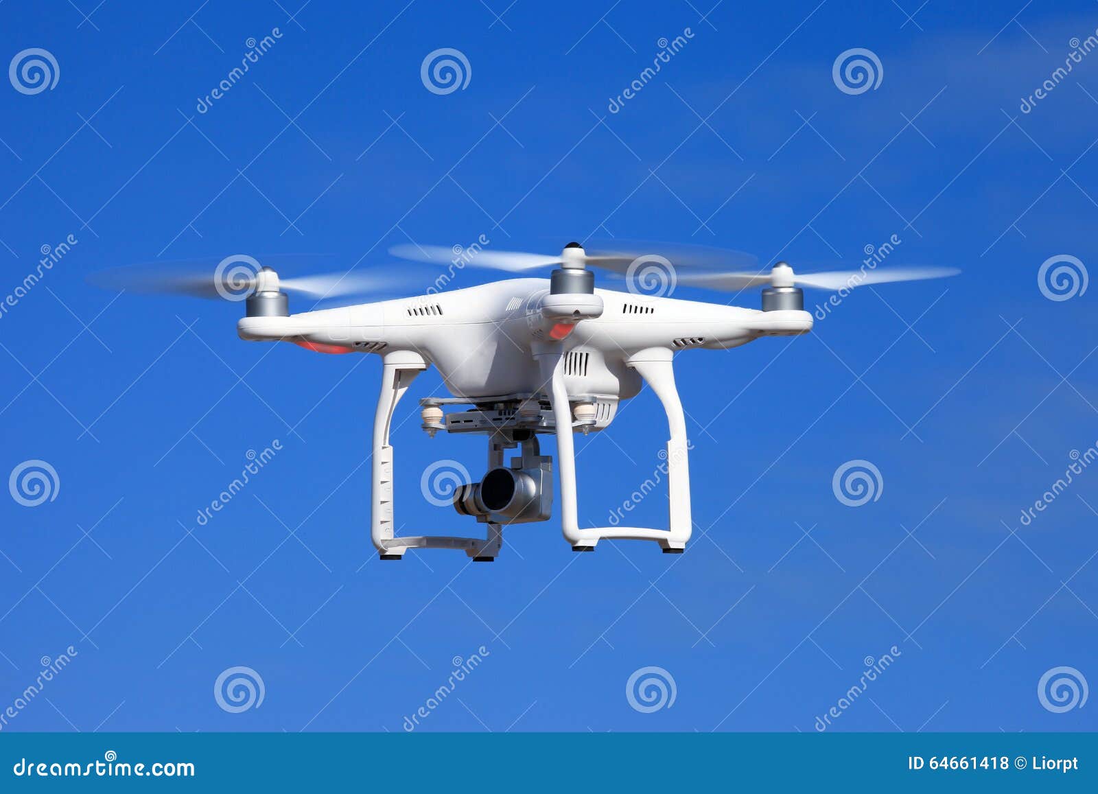 White Drone Equipped with High Resolution 4K Video Camera Stock Photo ...