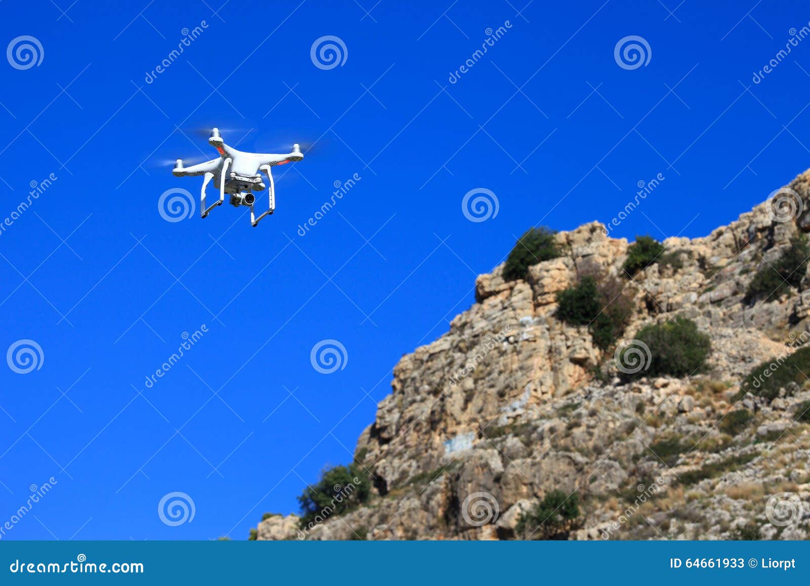 White Drone Equipped with High Resolution 4K Video Camera Stock Image ...