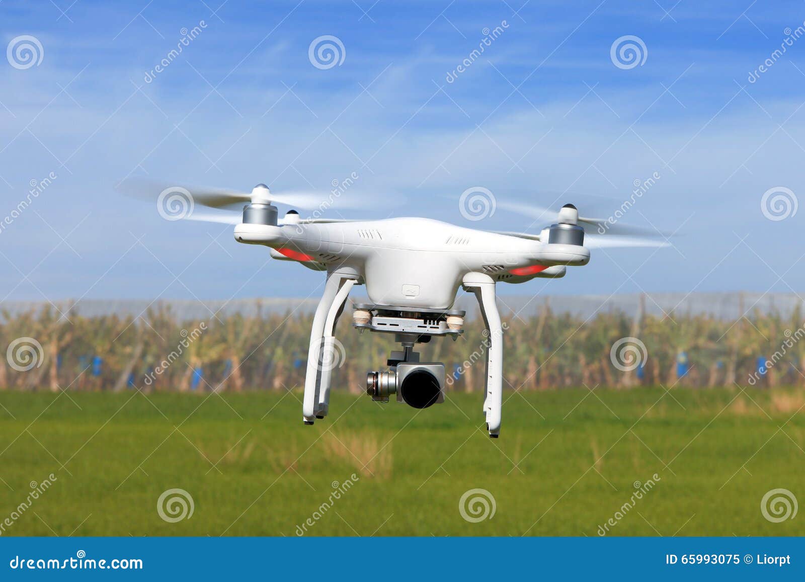 White Drone Equipped with High Resolution 4K Video Camera Stock Image ...