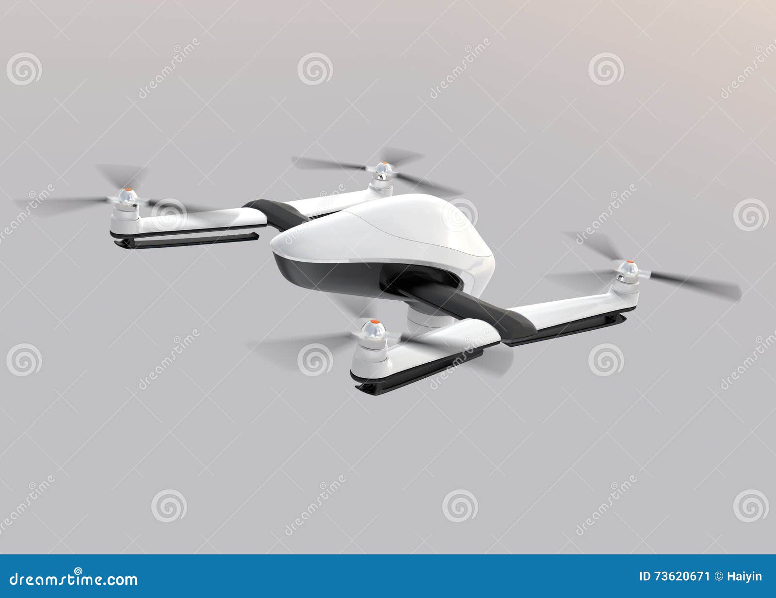 White Drone Flying in the Cloudy Sky Stock Image - Image of multicopter ...