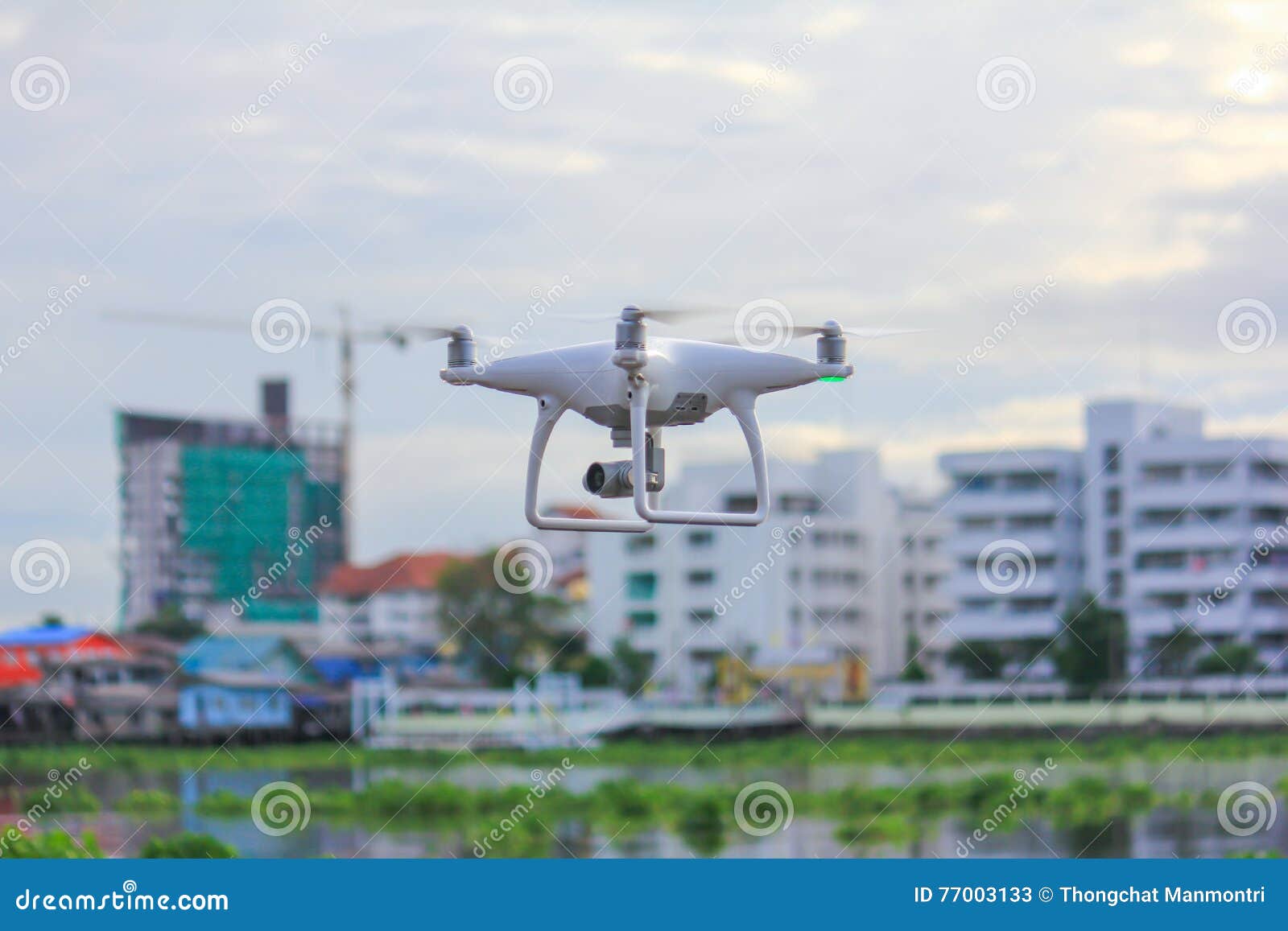 White Drone flying stock image. Image of camera, morning - 77003133