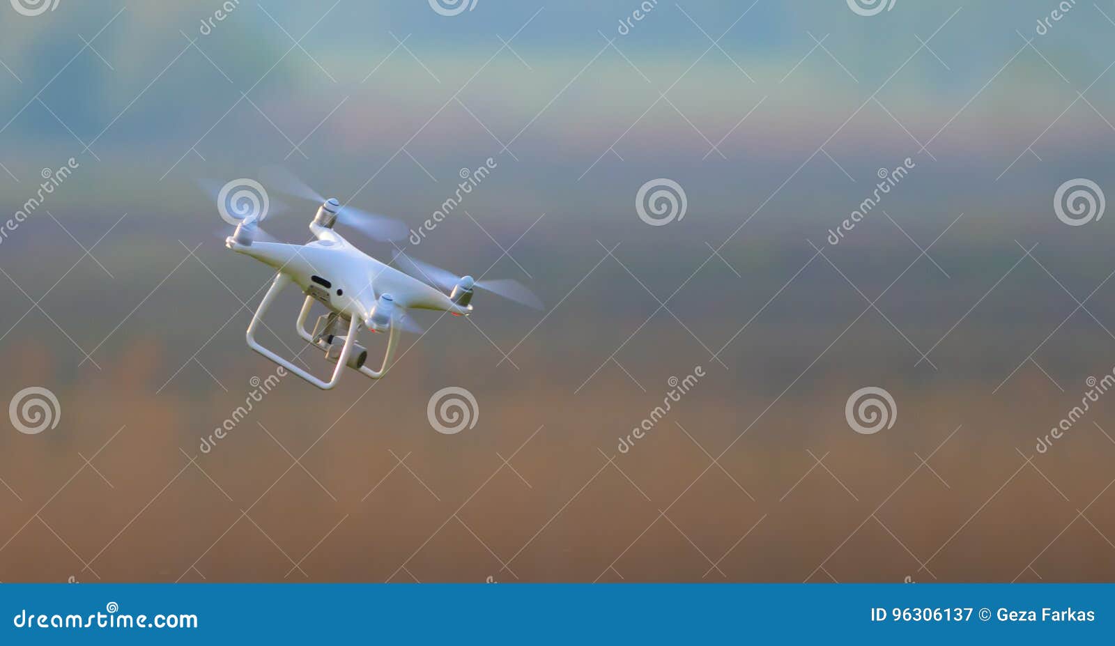 White Drone is Flying in Full Speed Stock Image - Image of camera ...