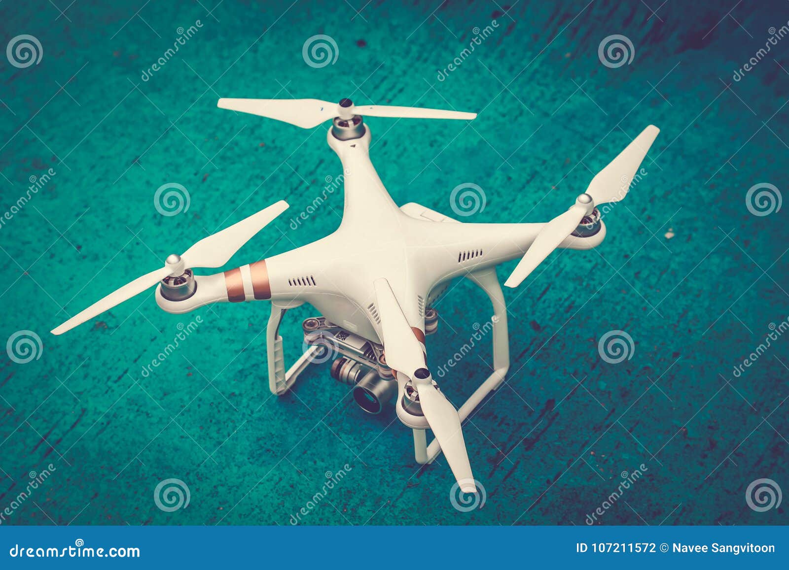 White drone quad copte stock photo. Image of copte, delivery - 107211572