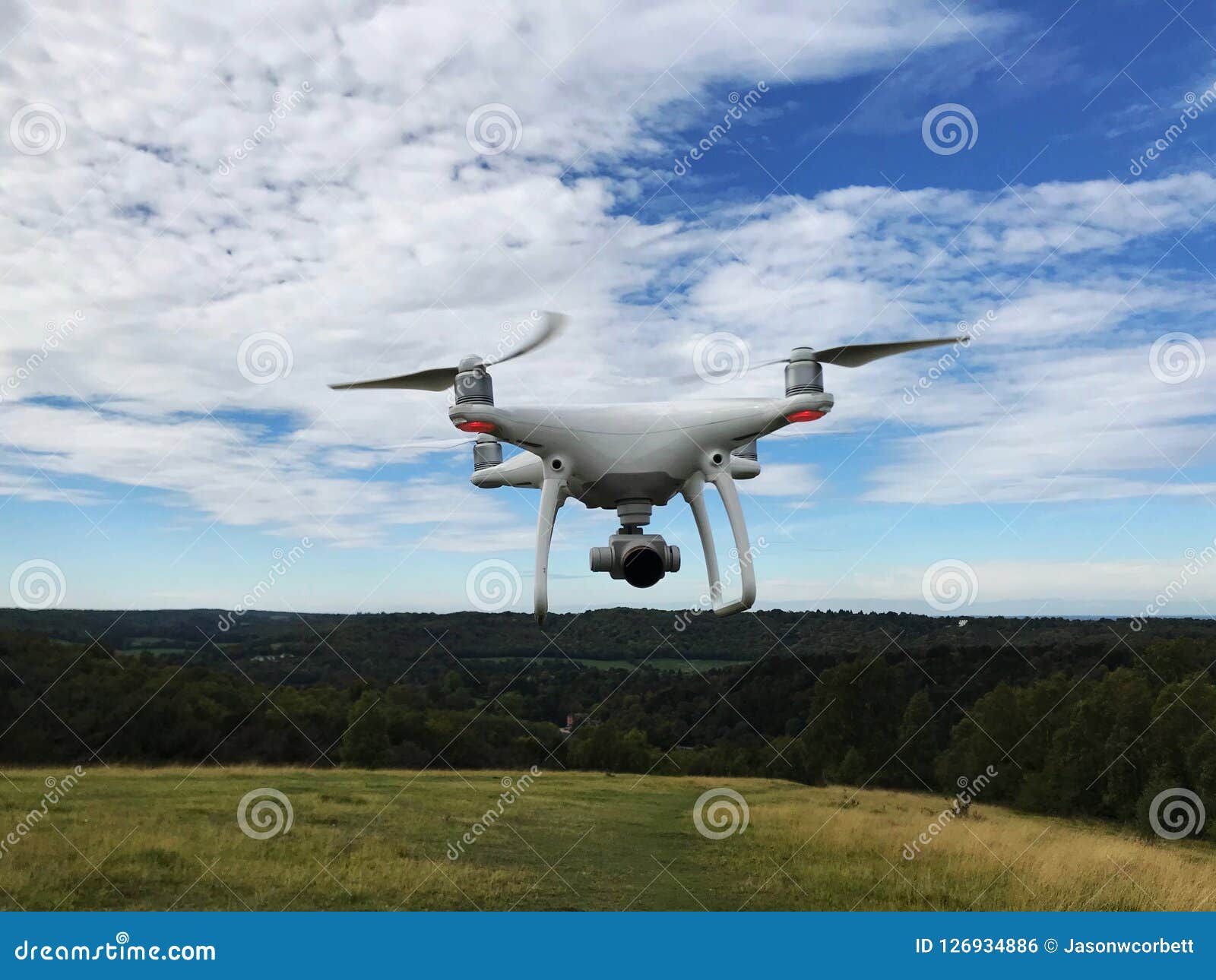 White Drone Quadcopter with Camera. Stock Photo - Image of elegant ...