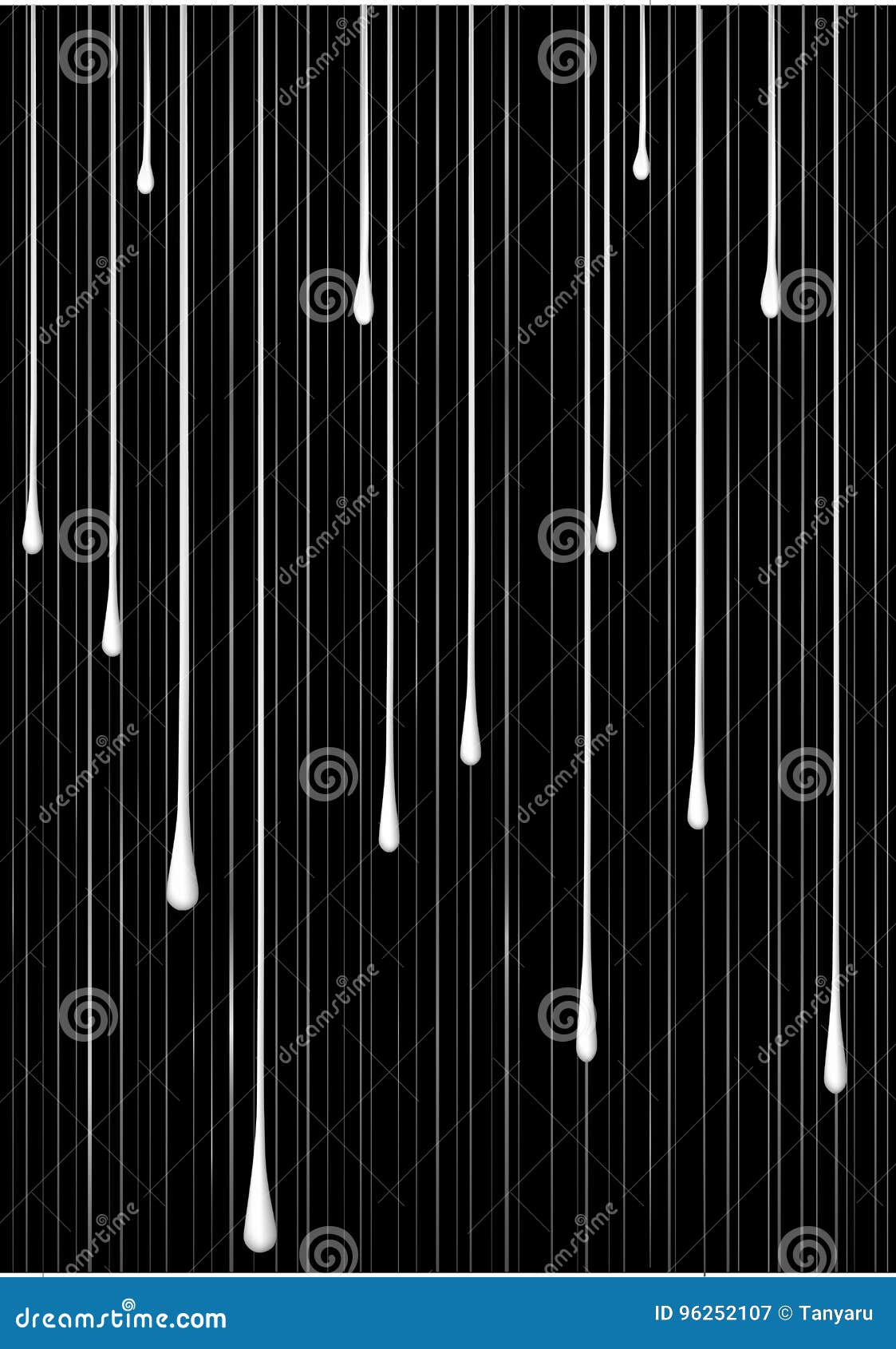 White Drops Drip Down the Black Surface, Pattern Stock Vector ...