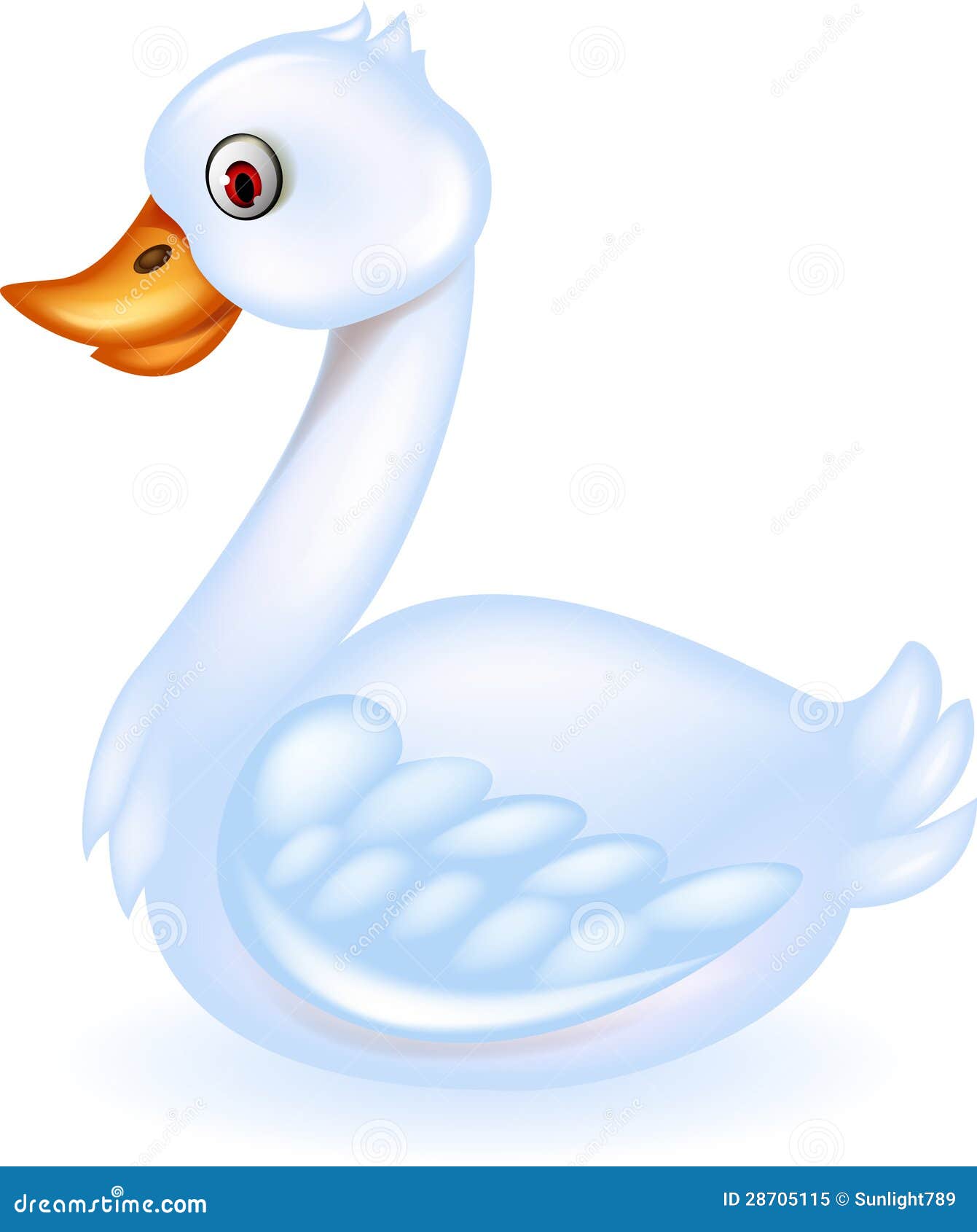 White Duck Vector Illustration Isolated On A White. Hand Drawn Sketch ...