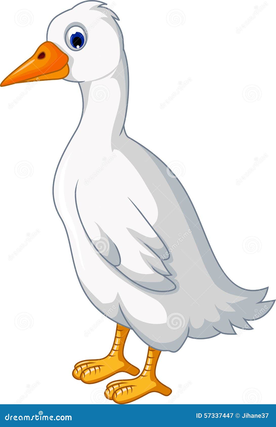 White duck cartoon stock illustration. Illustration of preschool - 57337447
