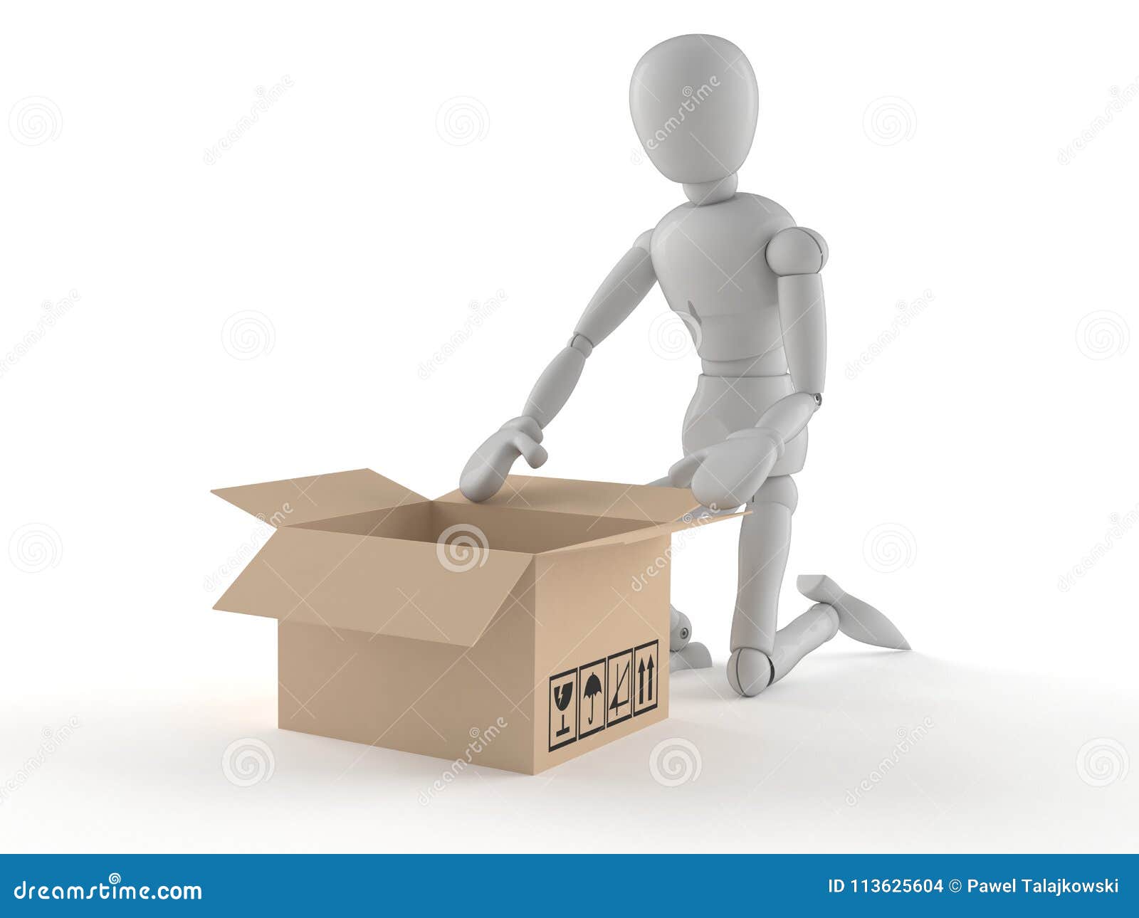 White dummy with open box stock illustration. Illustration of container ...