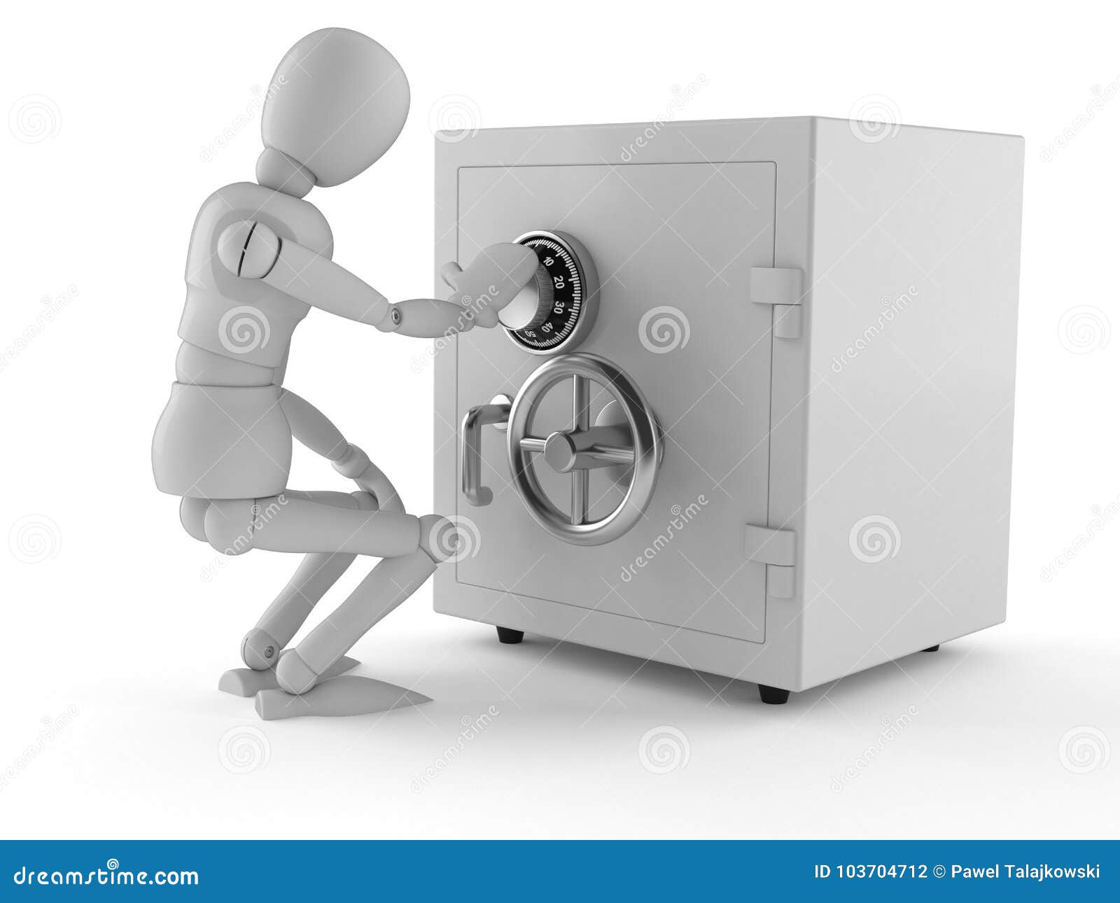 White Dummy Character Fixing A Computer Stock Photography ...