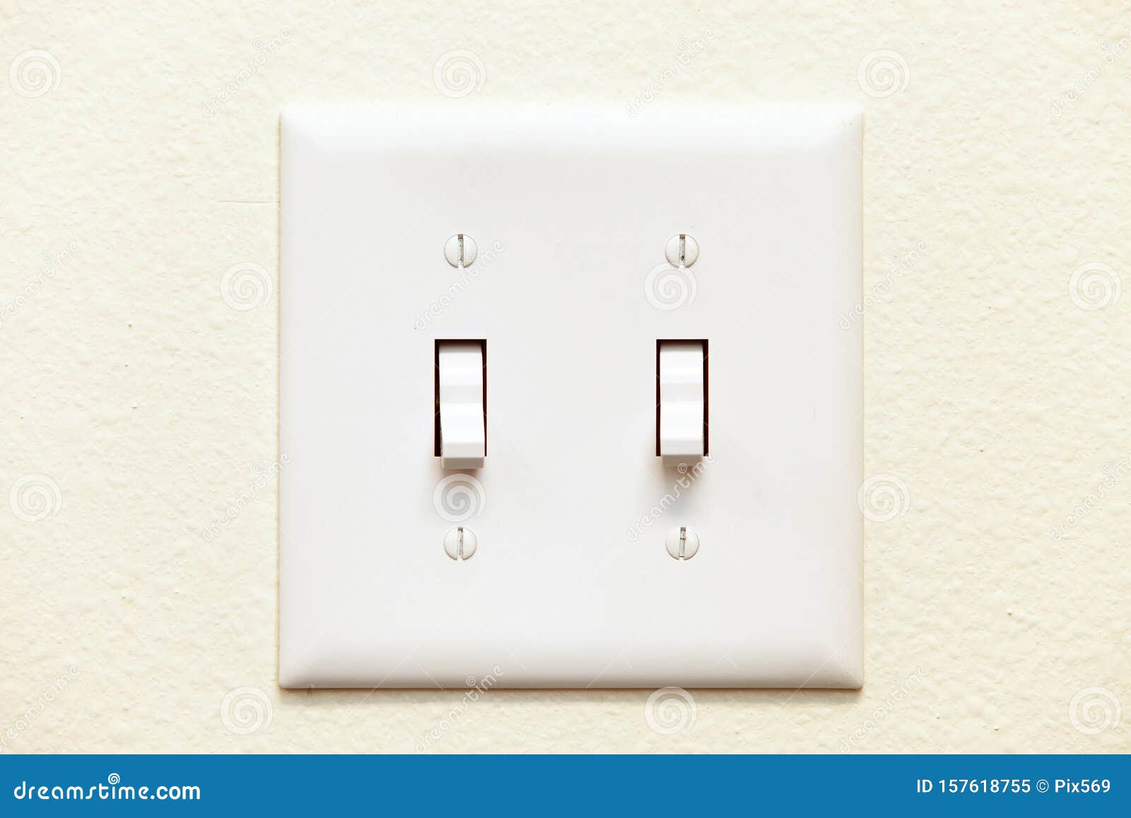 A White Duplex Light Switch Stock Image - Image of object, flip: 157618755