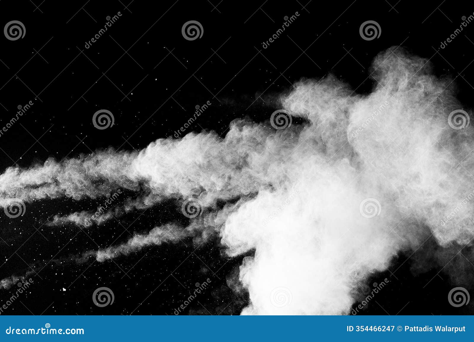 White Dust Cloud Explosion on Dark Background.Ethereal White Powder ...