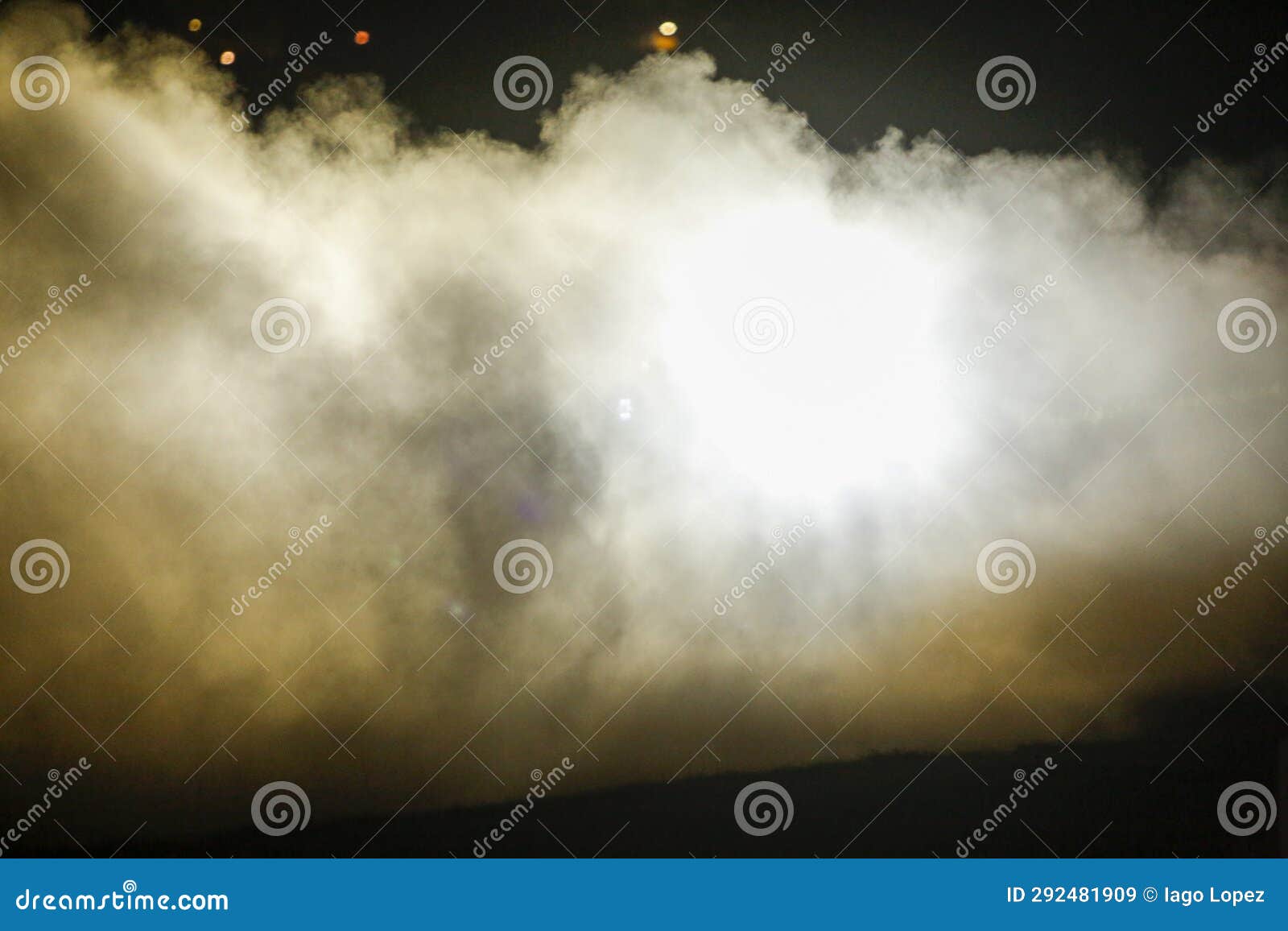 White Dust Cloud Illuminated by a Headlight Stock Image - Image of ...