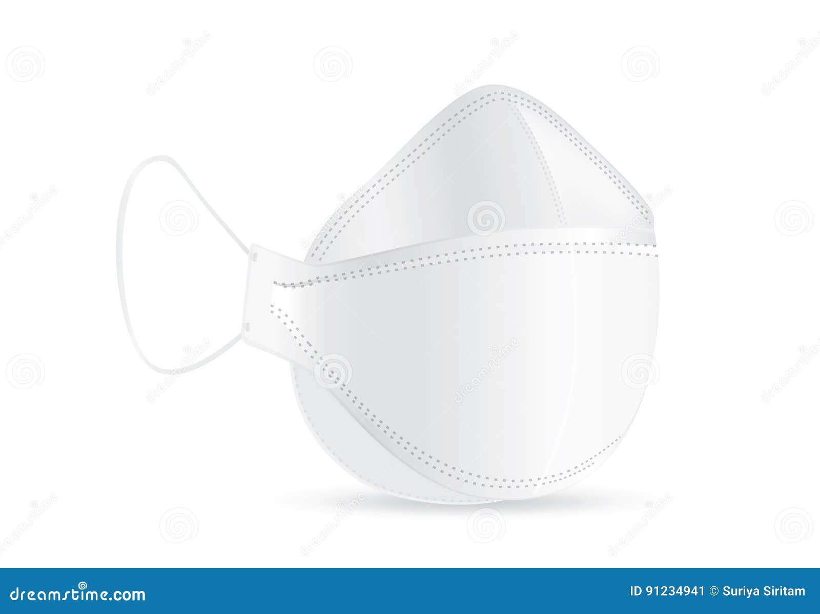 White dust mask. stock vector. Illustration of mock, chemicals - 91234941