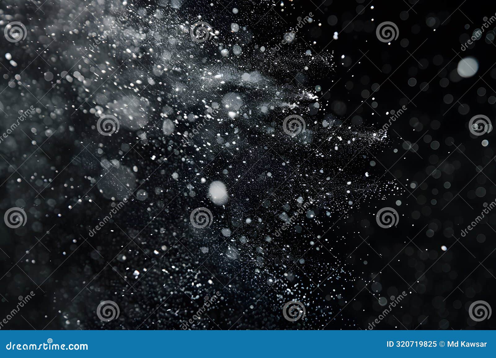 White Dust Particles on Black Background Stock Illustration ...