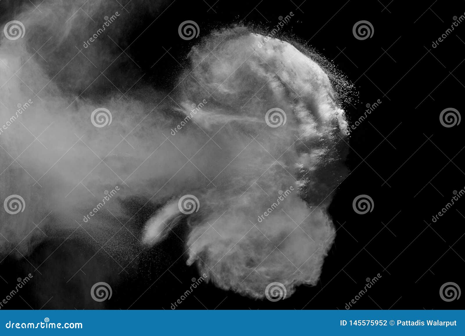 White Dust Particles Exhale in the Air. Stock Photo - Image of burst ...