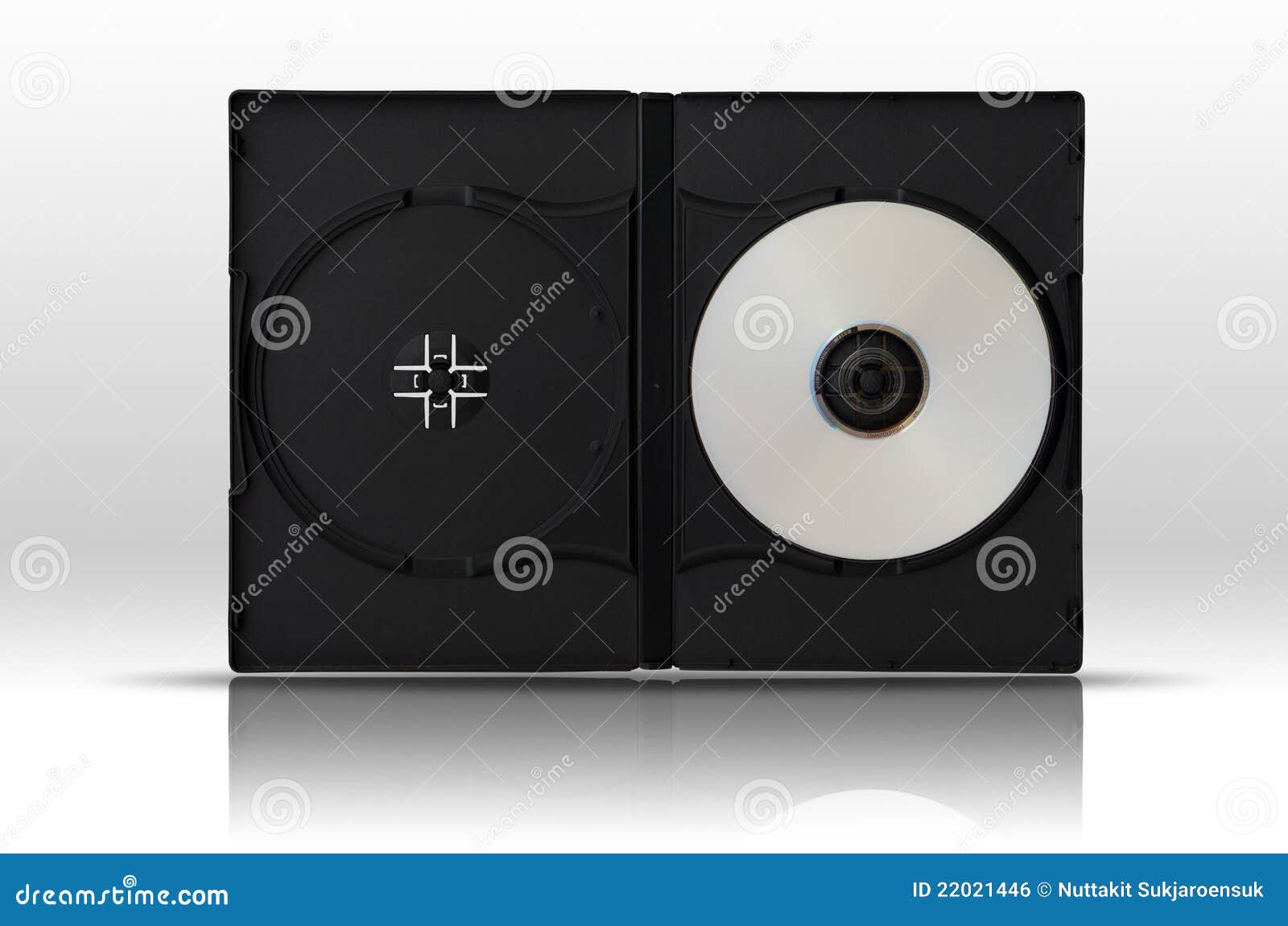 White DVD Disc One Side in Black Plastic Case Stock Photo - Image of ...