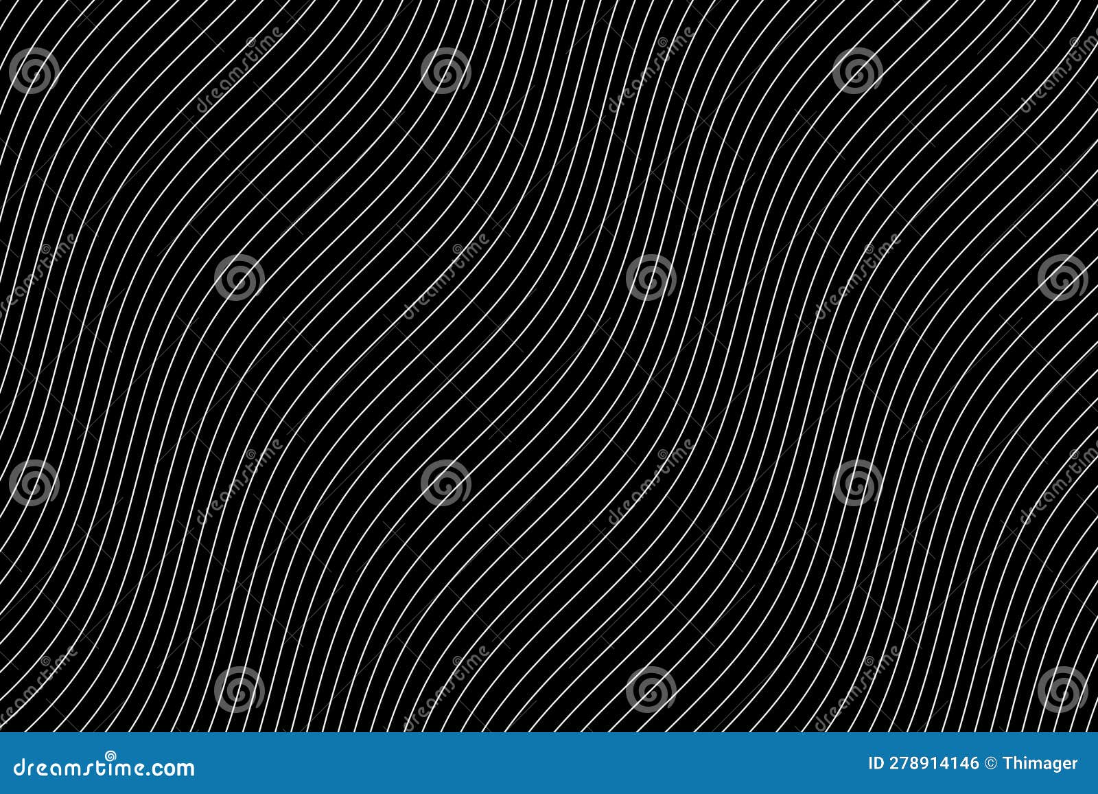 White Dynamic Motion Wave Lines Art Fabric Pattern on Black Background ...