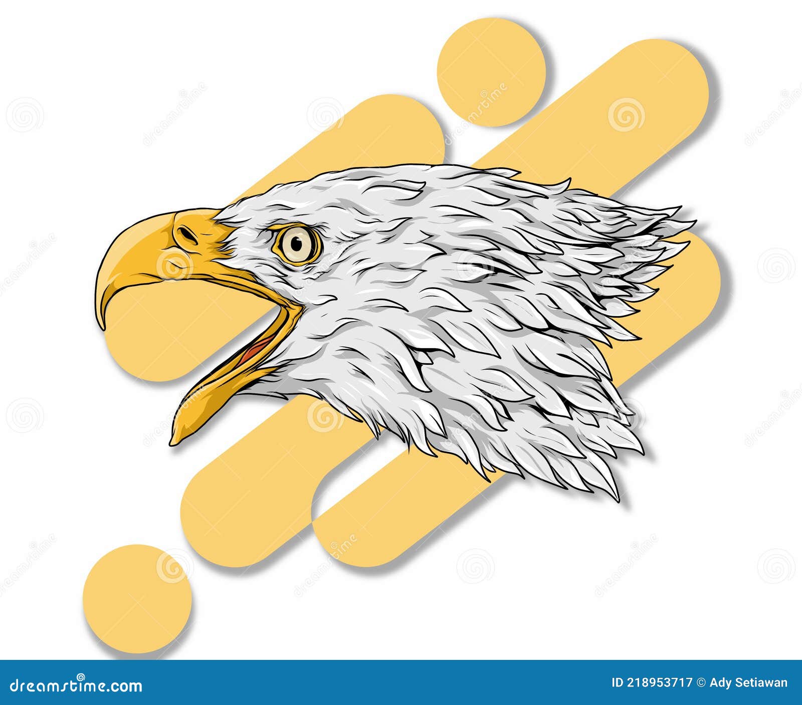 White Eagle Head Screaming Logo Stock Image - Illustration of sketch ...