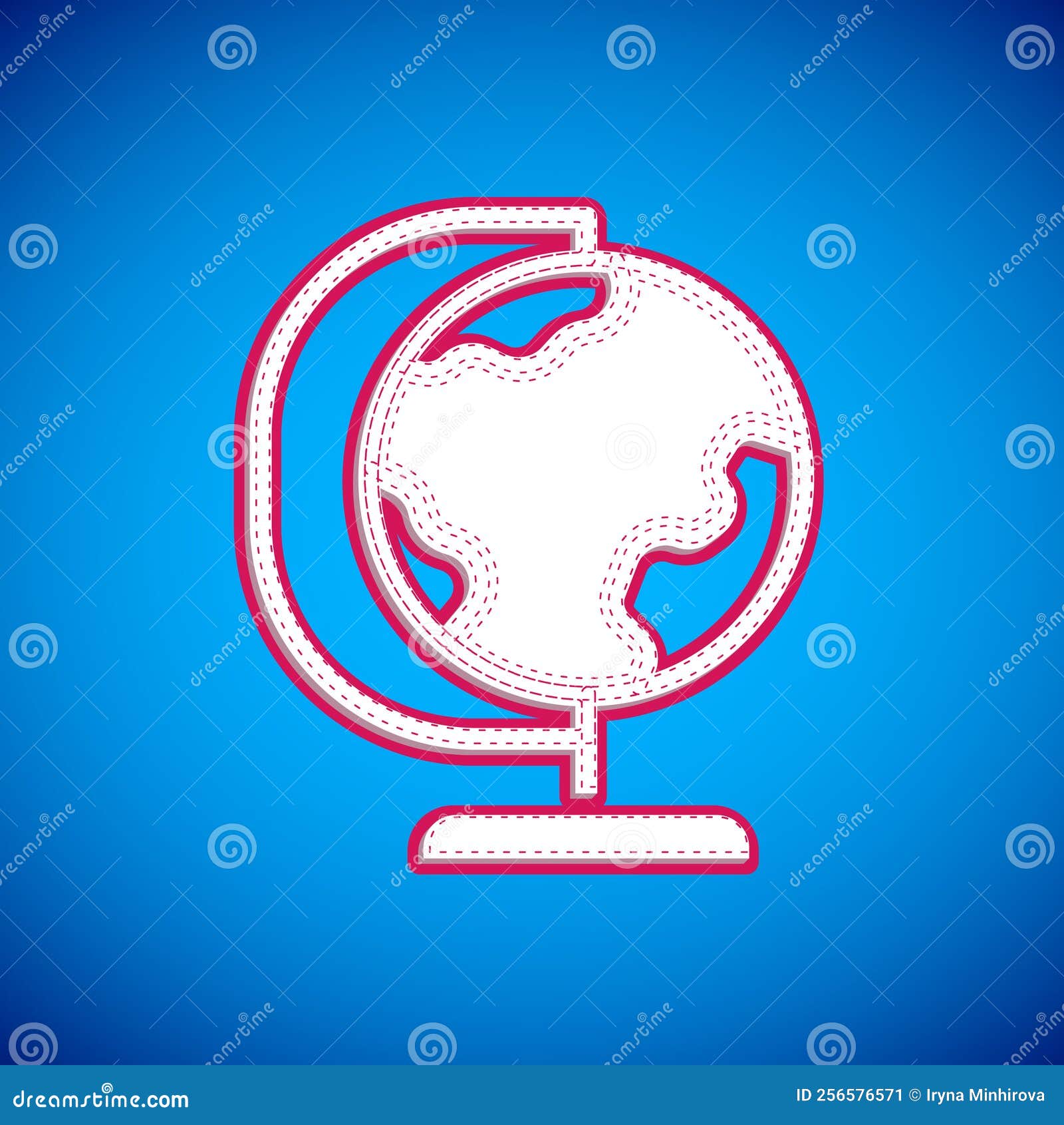 White Earth Globe Icon Isolated on Blue Background. Vector Stock ...