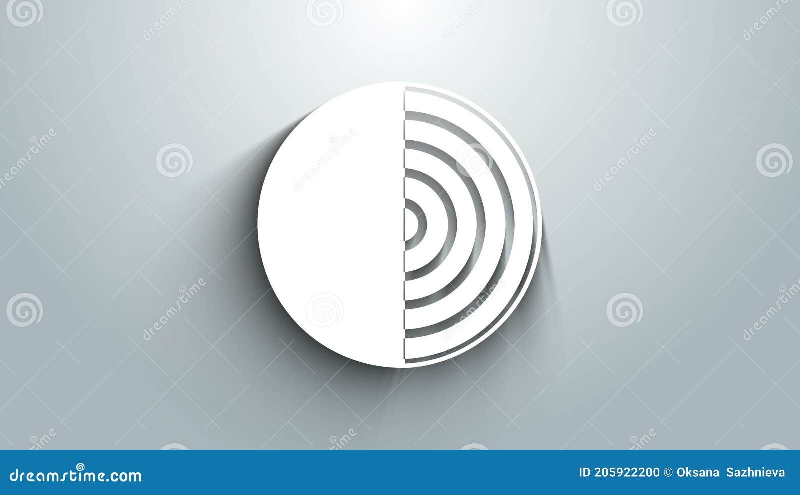 White Earth Structure Icon Isolated on Grey Background. Geophysics ...