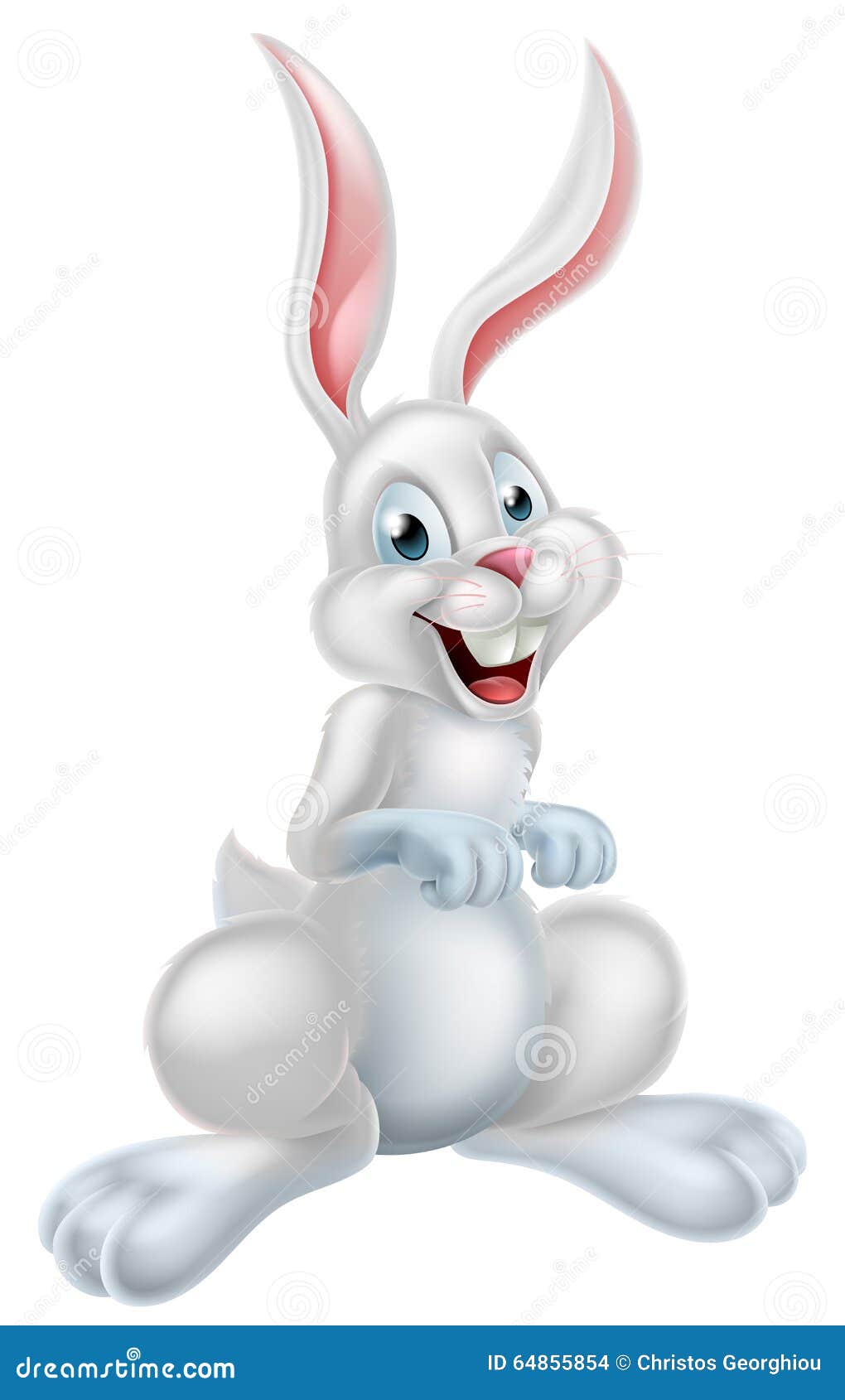 White Easter Bunny Rabbit stock vector. Illustration of ears - 64855854