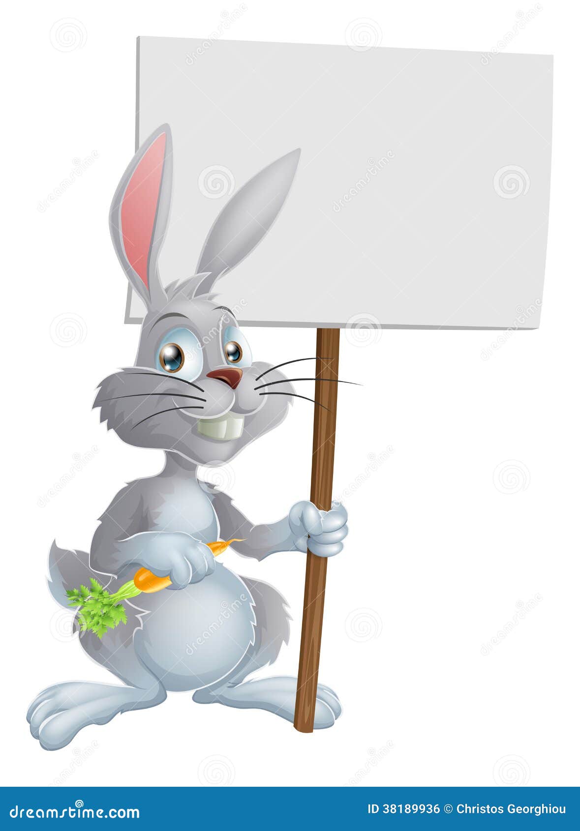 White Easter Bunny Rabbit Sign Stock Vector - Illustration of ...