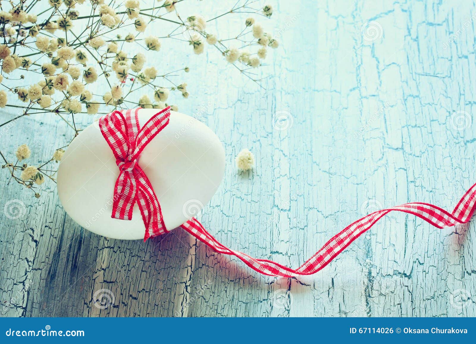 White Easter Egg with Plaid Ribbon Stock Photo - Image of ornate ...