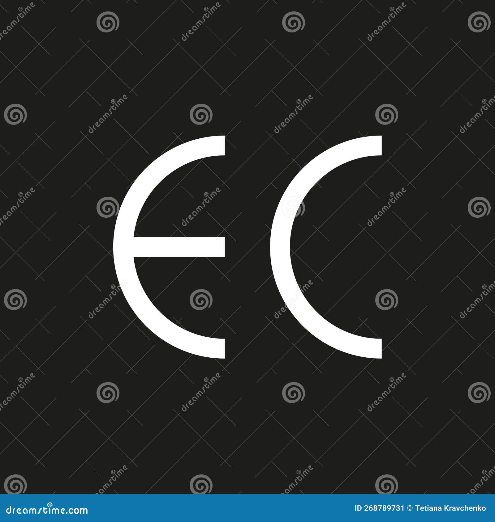 White Ec on Black Background. Typography Design. Vector Illustration ...