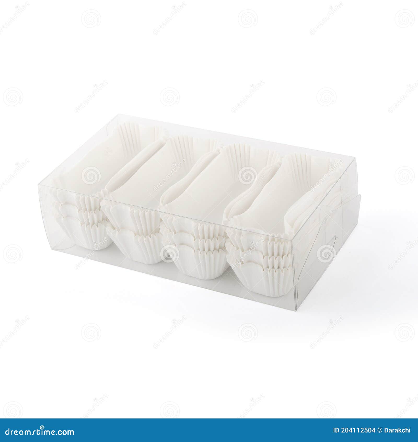 White Eclairs Paper Forms Isolated Over White Background Stock Photo ...