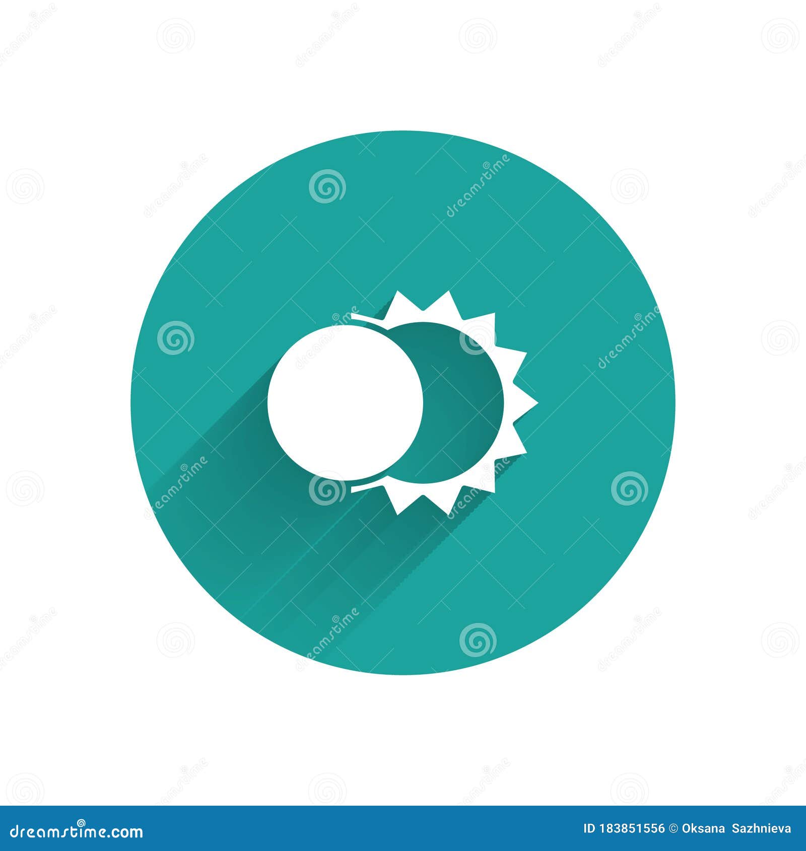 White Eclipse of the Sun Icon Isolated with Long Shadow. Total Sonar ...