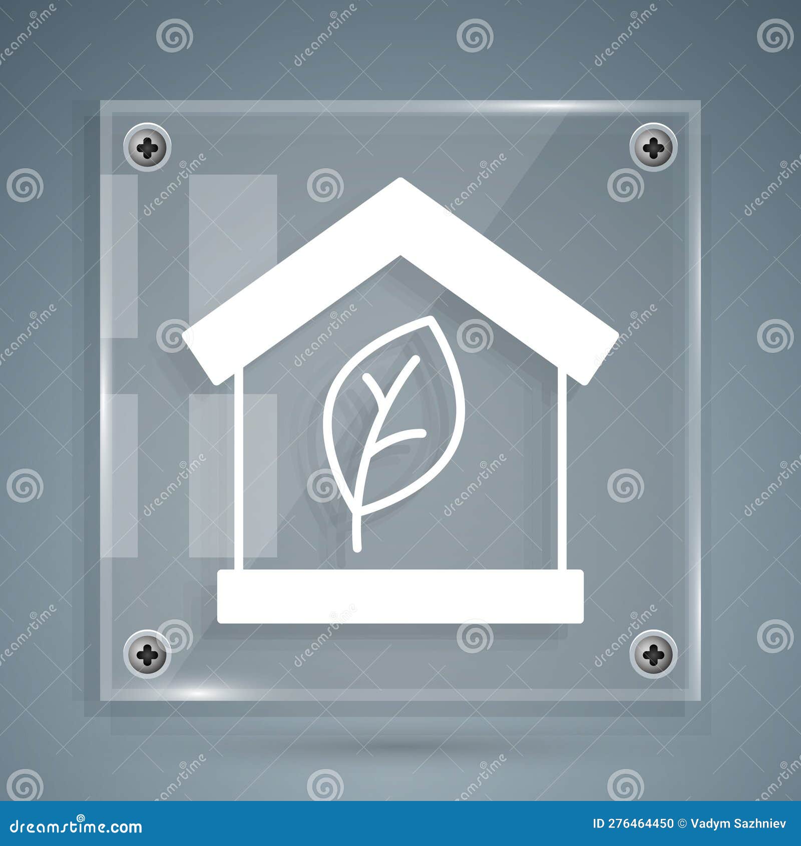 White Eco Friendly House Icon Isolated on Grey Background. Eco House ...