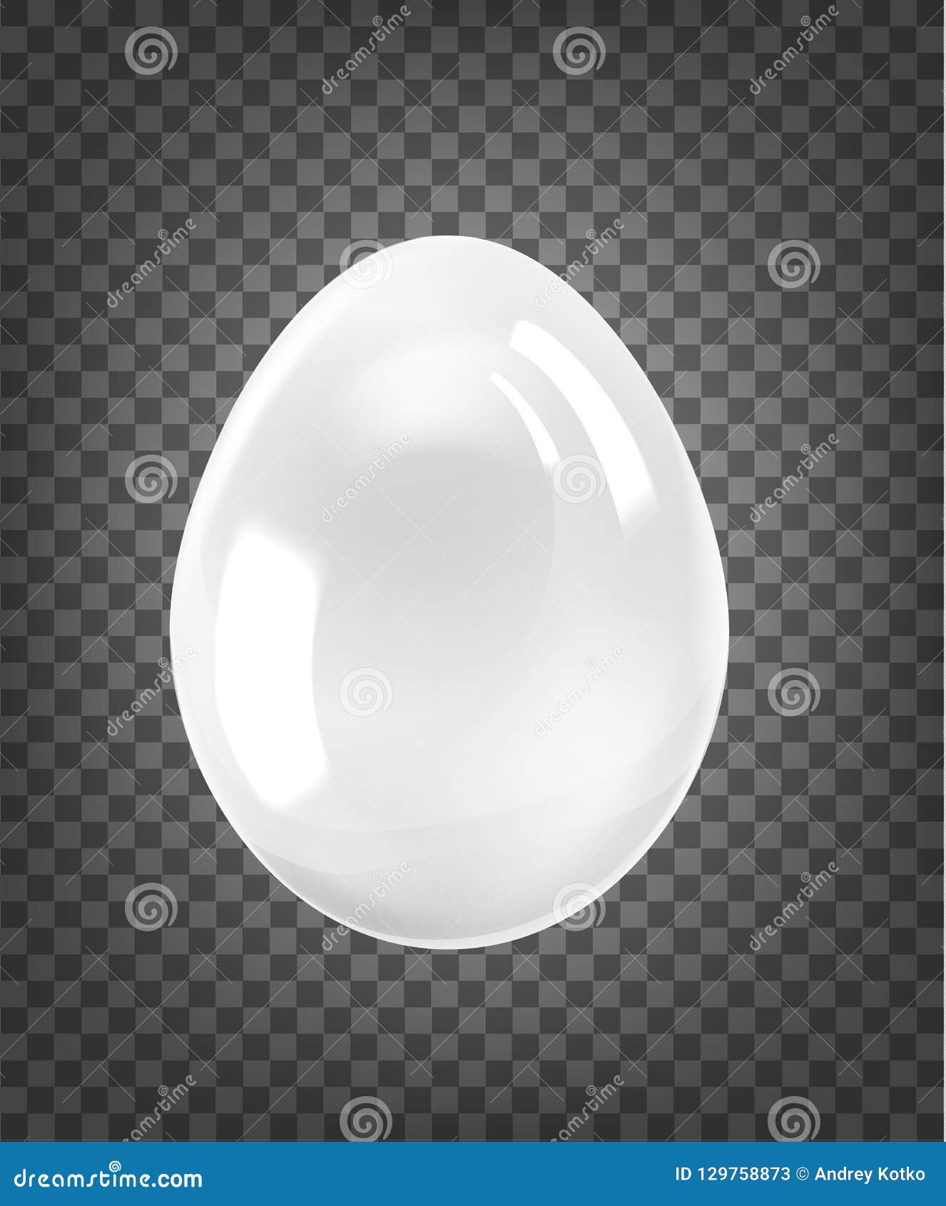 White Egg with Glossy Shine Isolated on Black Transparent Background ...