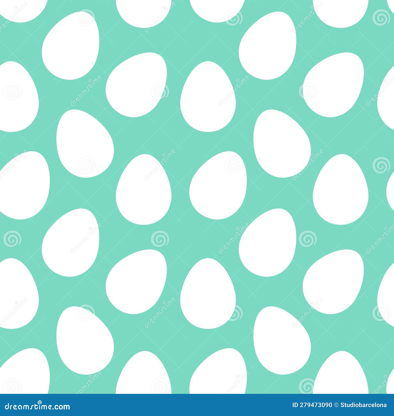 White Eggs on Blue Background Seamless Pattern. Easter Eggs Wallpaper ...