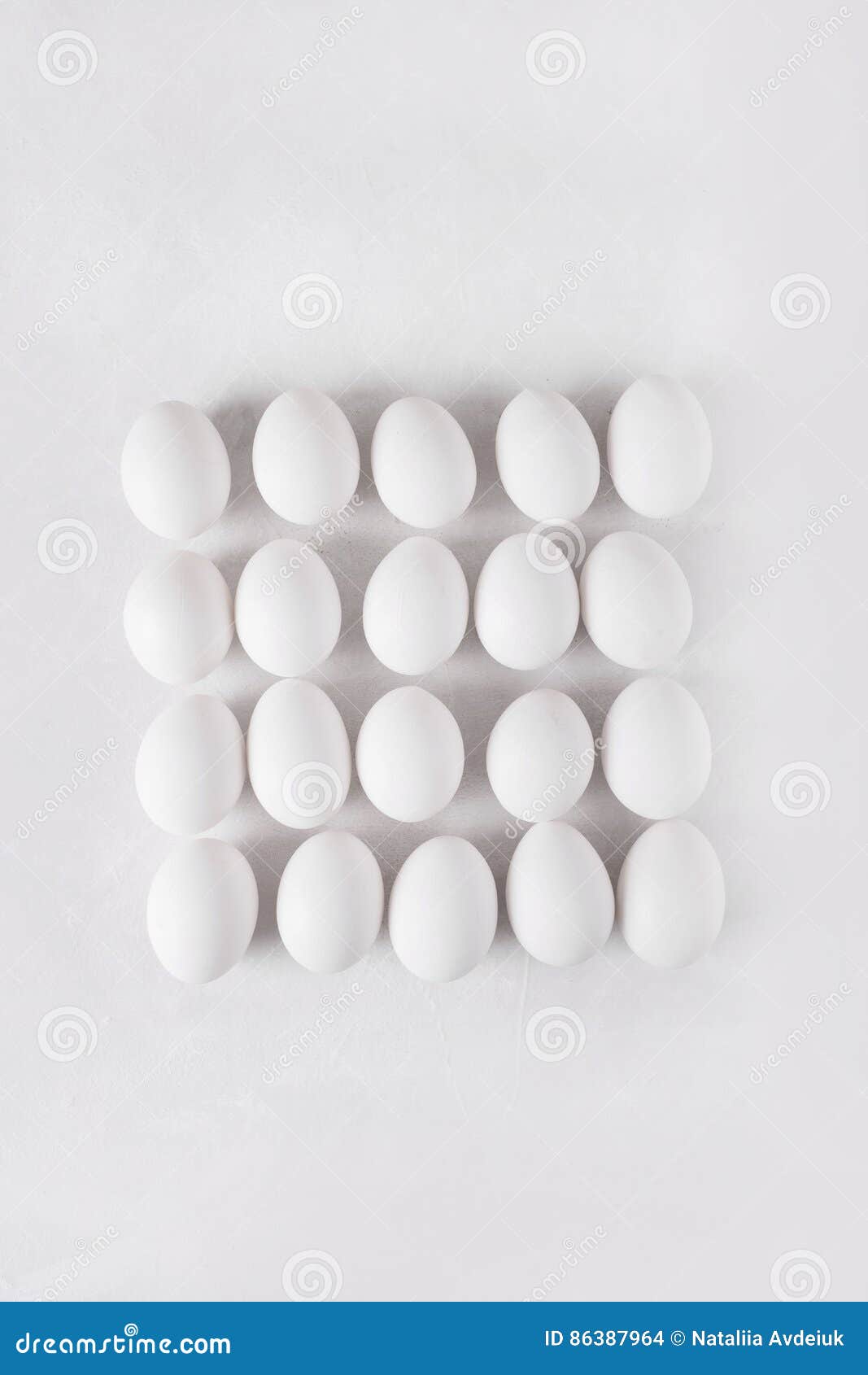 White Eggs in the Form of a Square on a White Background Stock Photo ...