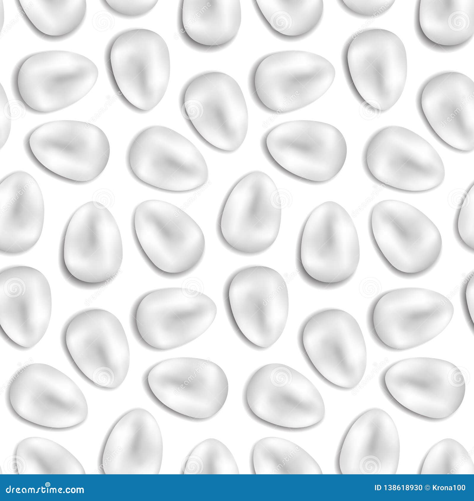 White Eggs Vector Seamless Pattern on White Background Stock Vector ...