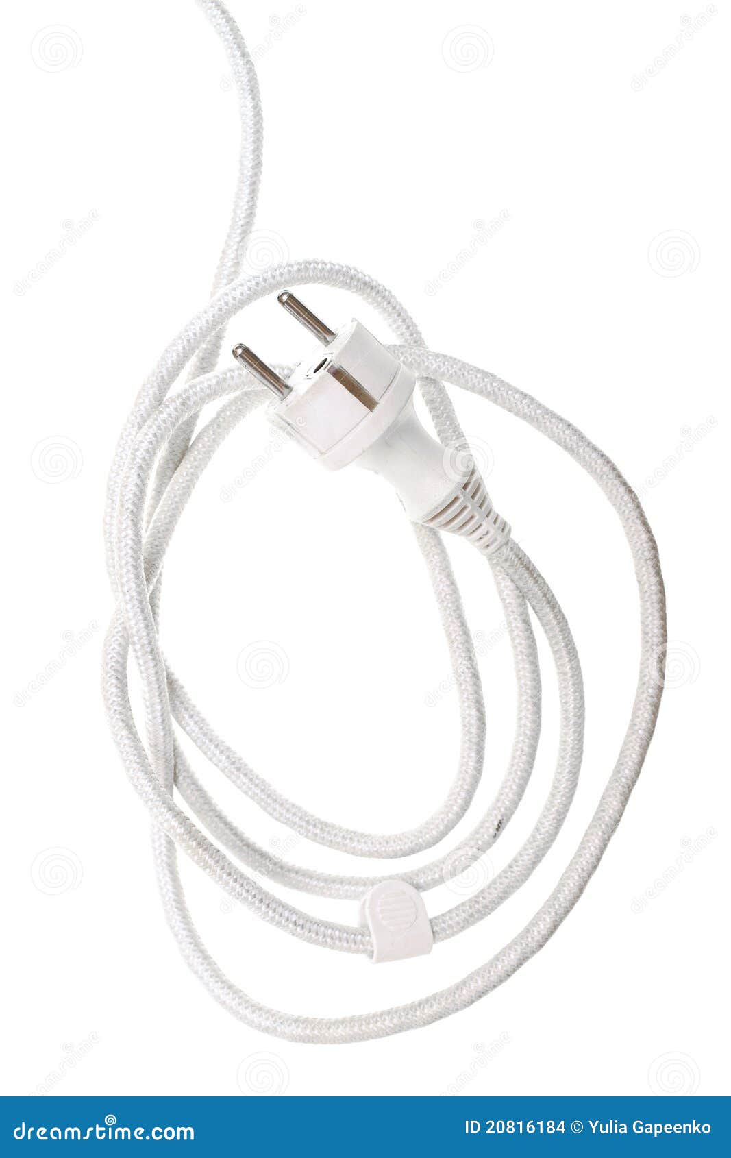 White Electric Cable Isolated Stock Photo - Image of painting ...