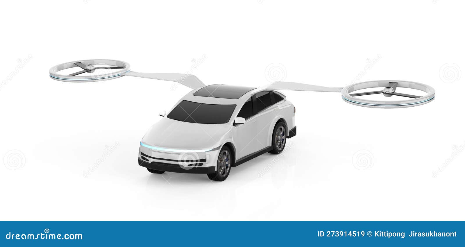 White Electric Flying Car or Ev Car Drone Stock Illustration ...