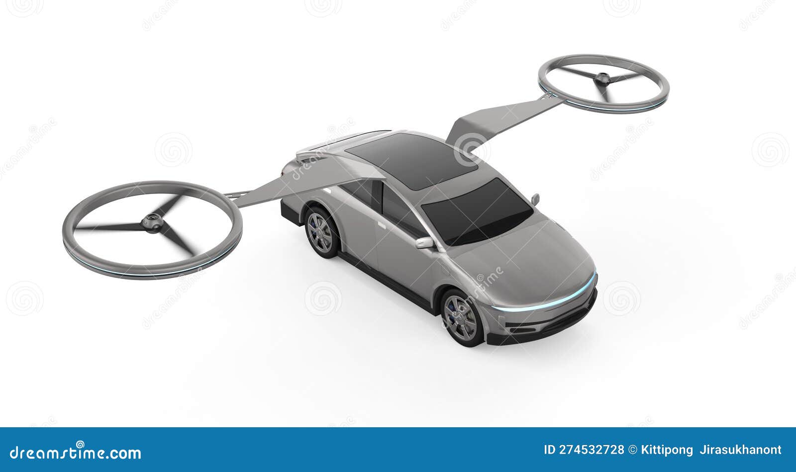 White Electric Flying Car or Ev Car Drone Stock Illustration - Illustration of self ...