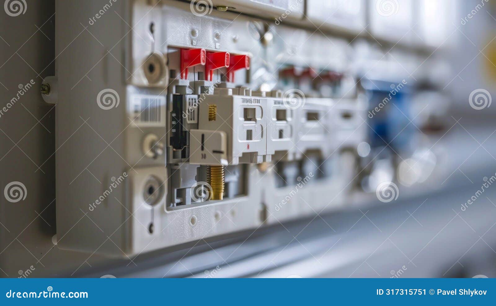 White Electric Fusebox on a Wall Stock Image - Image of circuit, panel ...