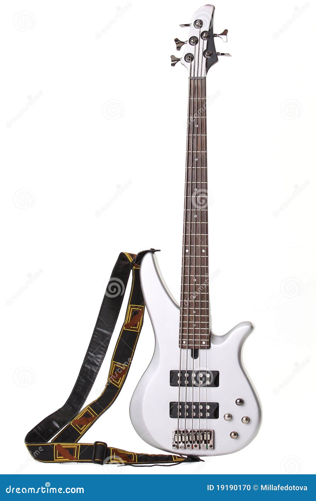 White Electric Guitar Isolated Stock Photo - Image of jazz, rock: 19190170