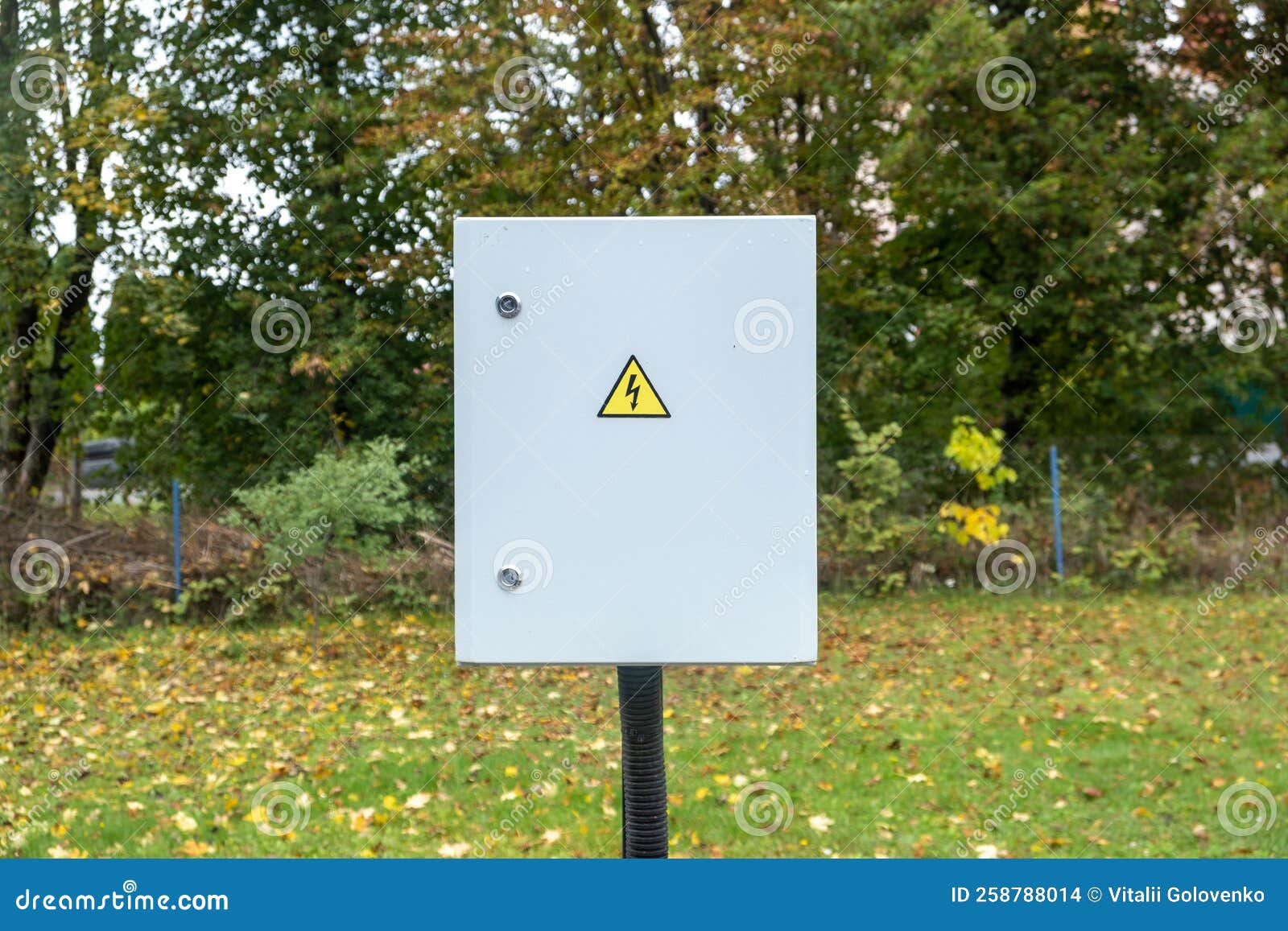 White Electric Panel is Located in the Park Stock Photo - Image of ...