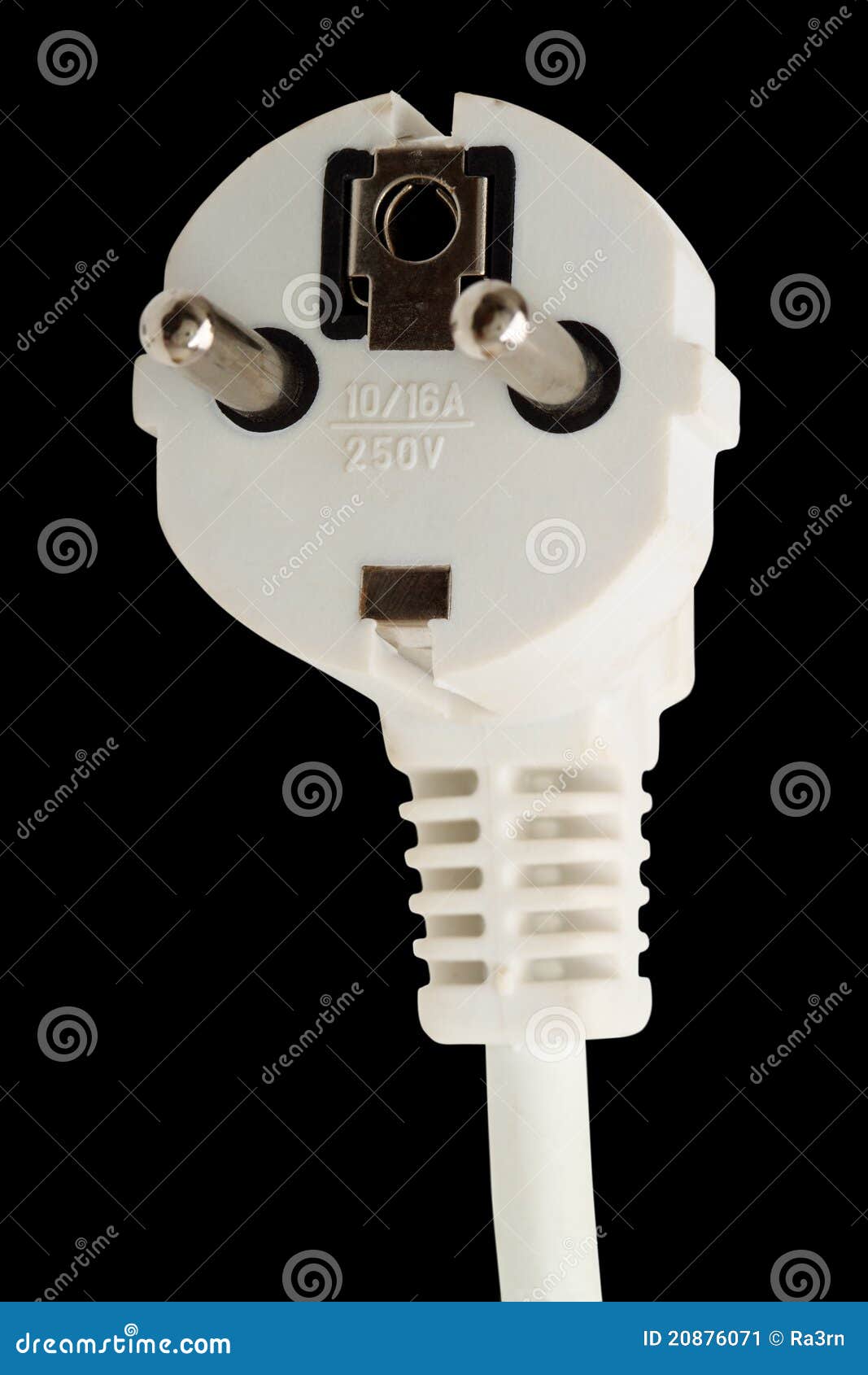 White electric plug stock image. Image of cord, rubber - 20876071