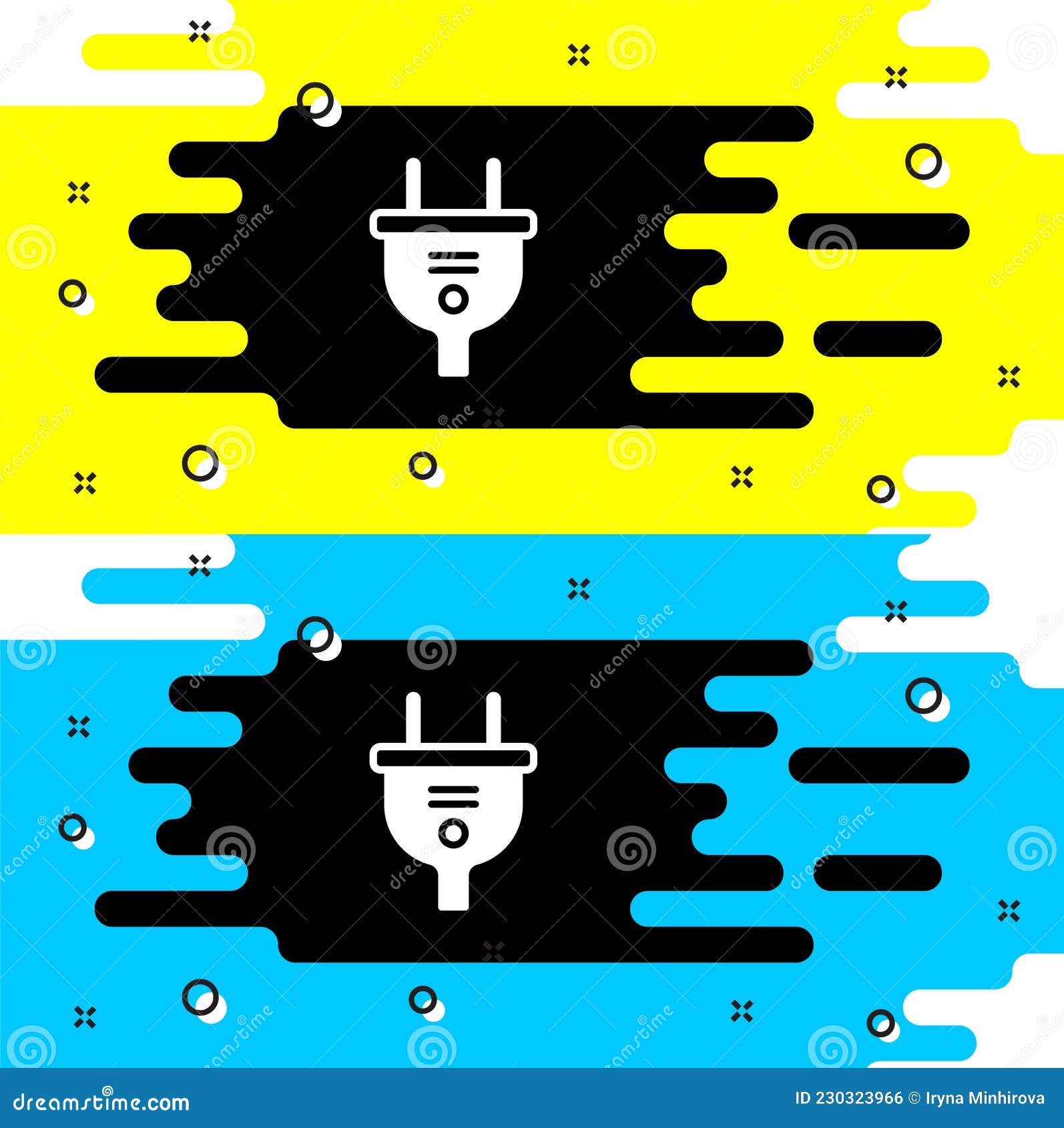 White Electric Plug Icon Isolated on Black Background. Concept of ...