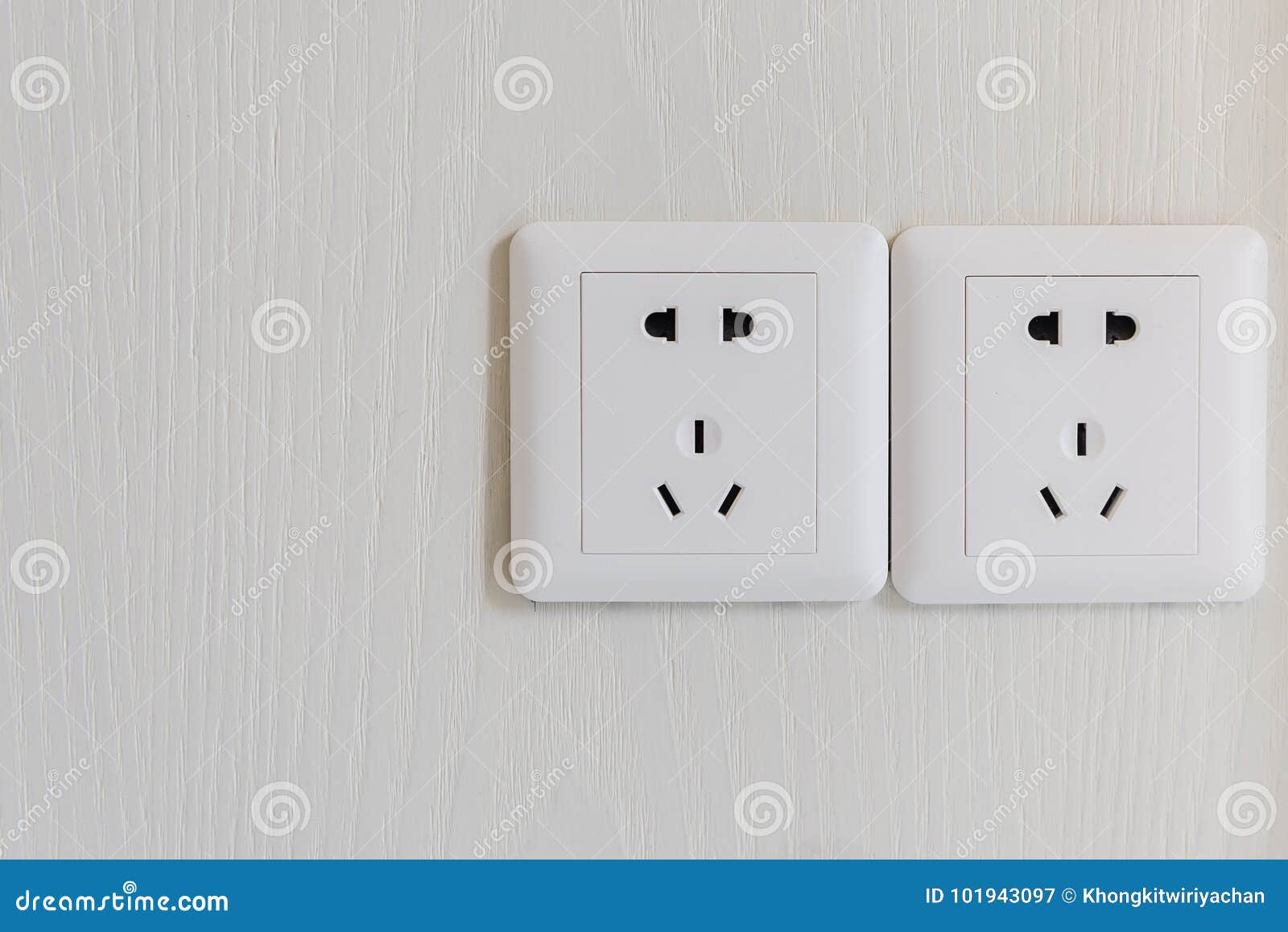 White Electric Plugs or Outlet on Wall Stock Image - Image of electric ...