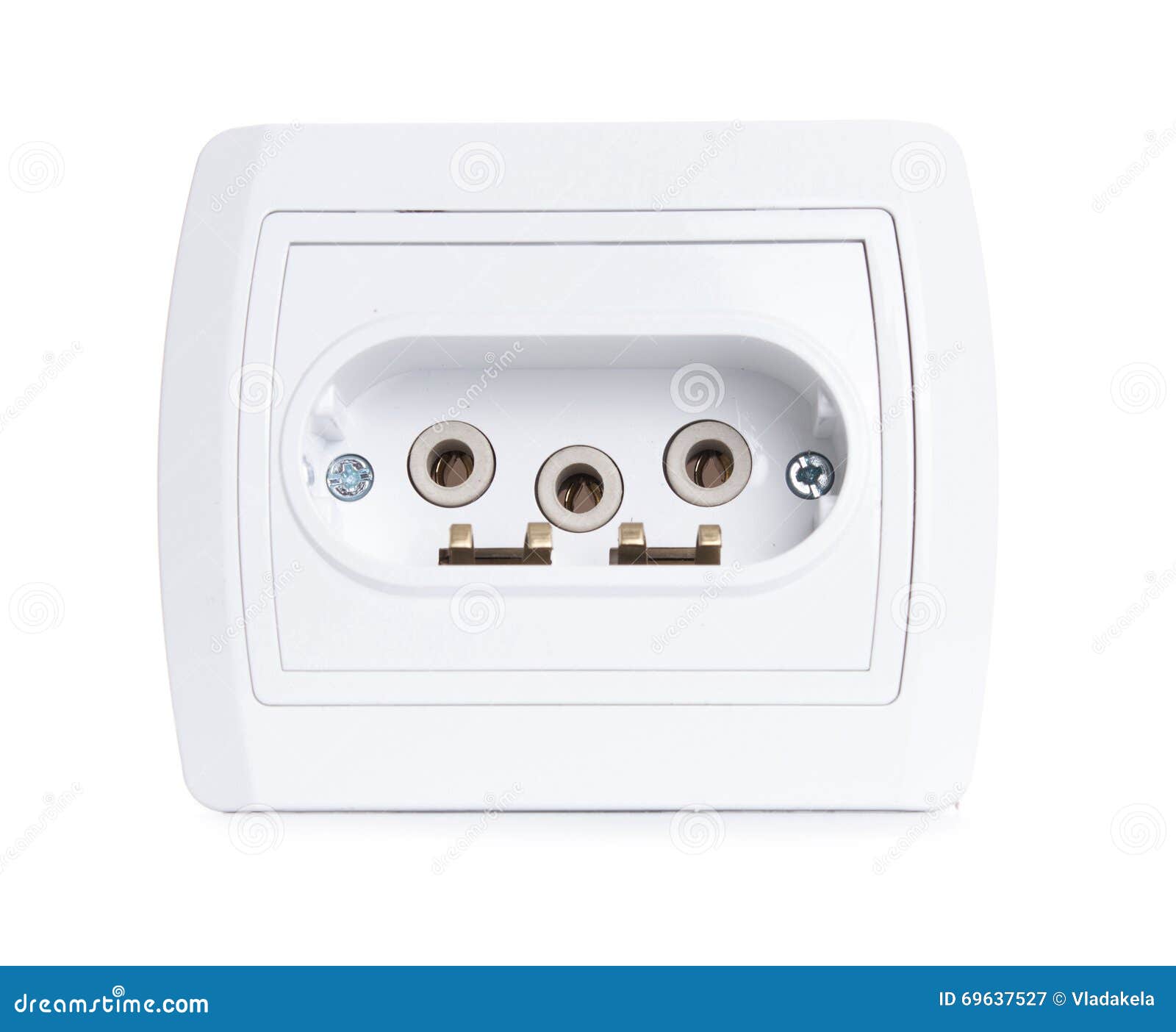 White Electric Socket . European System Stock Image - Image of plug ...