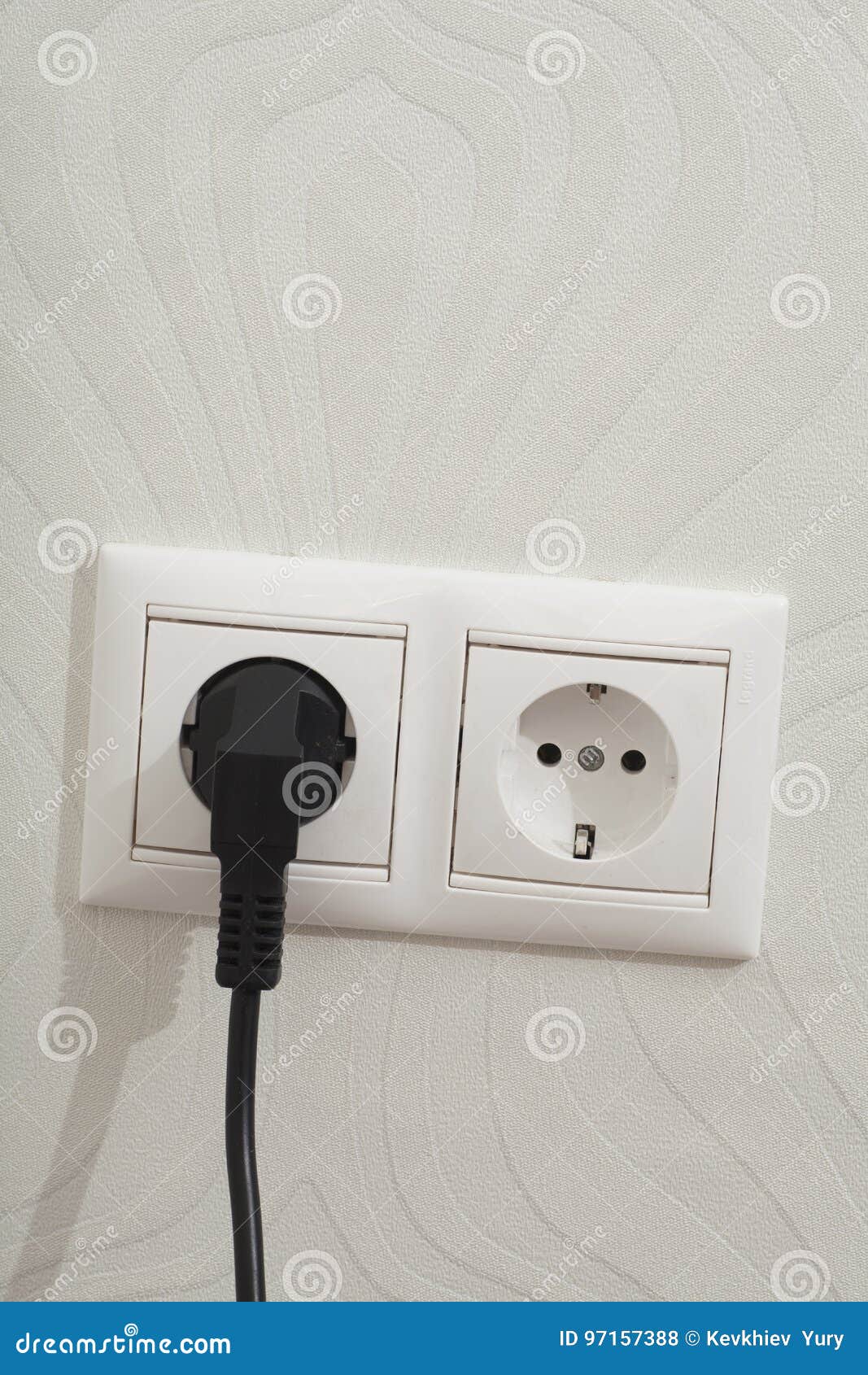 White Electric Socket with Plug Stock Photo - Image of connect ...