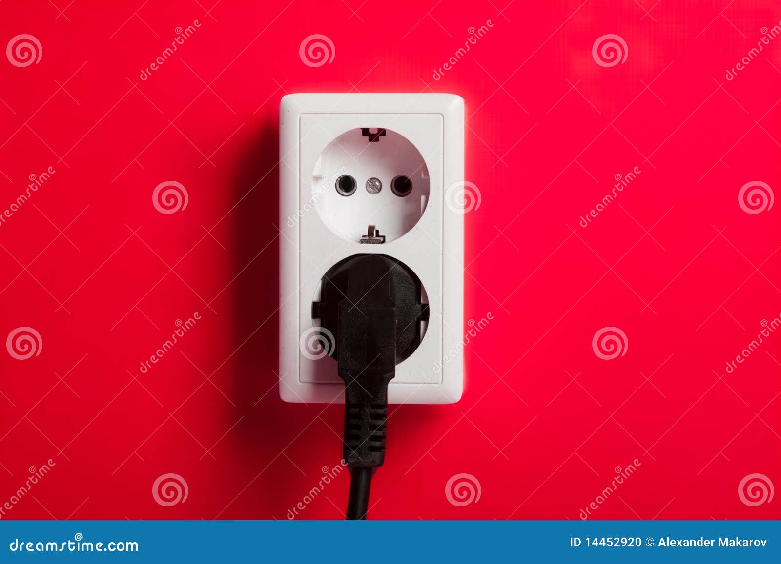 White Electric Socket on the Wall. Stock Photo - Image of double ...