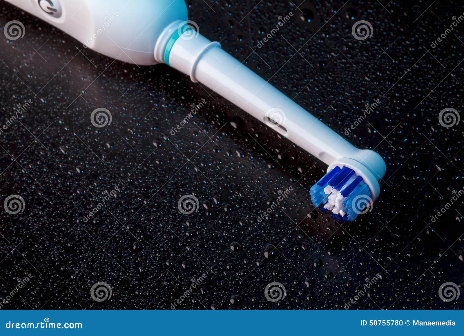 White Electric Toothbrush on Black Stock Photo - Image of health, macro ...