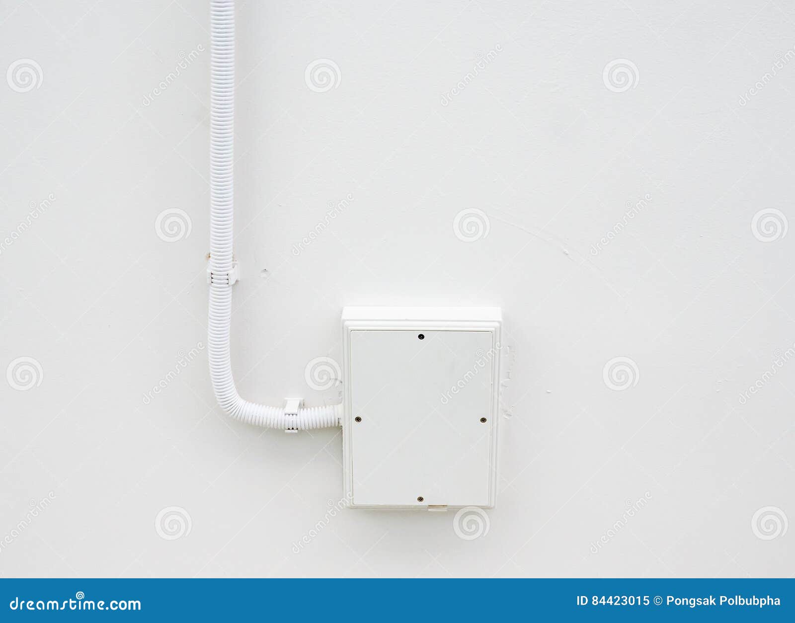 White Electrical Box with Long Tube. Stock Image - Image of connection ...