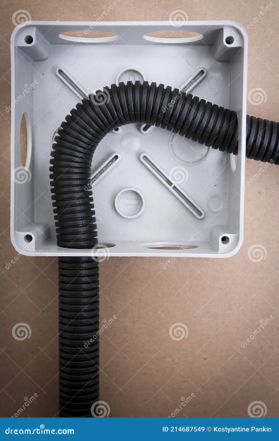 White Electrical Junction Box Stock Image - Image of voltage, braid ...